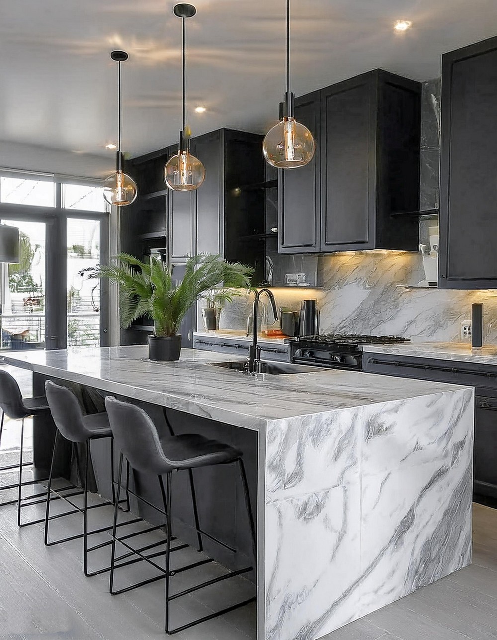 10 Sleek & Minimalist Black And White Modern Kitchen Ideas - Cozy DIYs